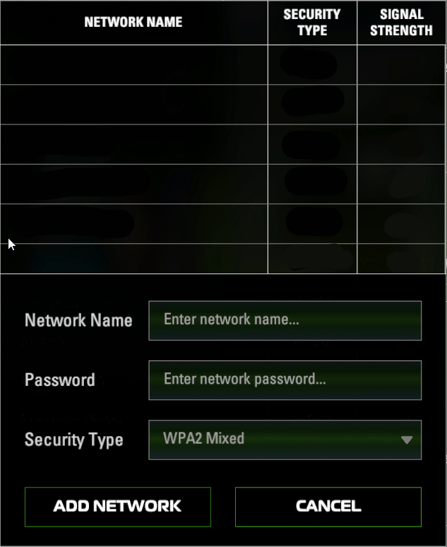 5.X Manually Adding a Network